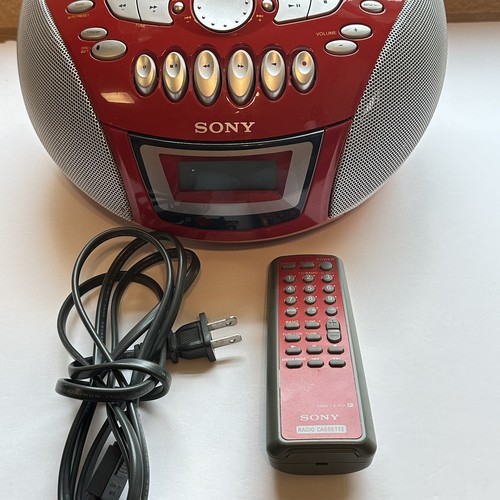 Sony CFD-E75 Portable Boombox CD Radio Cassette Red with AC Cord ...