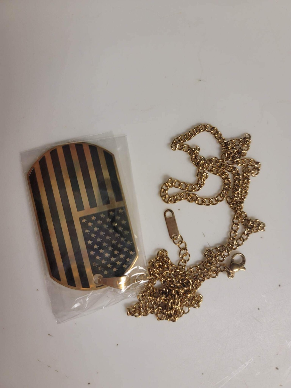 neckleace american flat, gold color, steerling | eBay