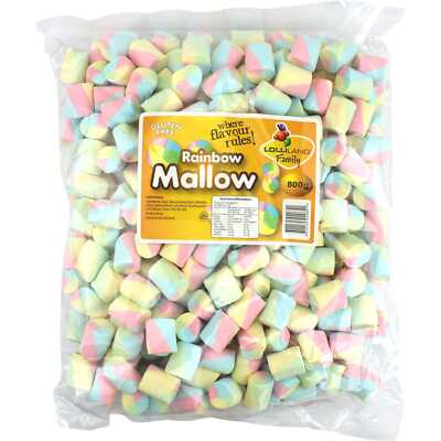 Rainbow Twist Marshmallows Mallows 800g Party Bag Birthday Lolly Buffet ...