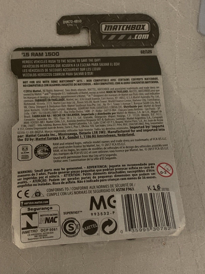 15 RAM 1500 EL SEGUNDO CA Fire Department 62/125 - MBX RESCUE - 2016 ...