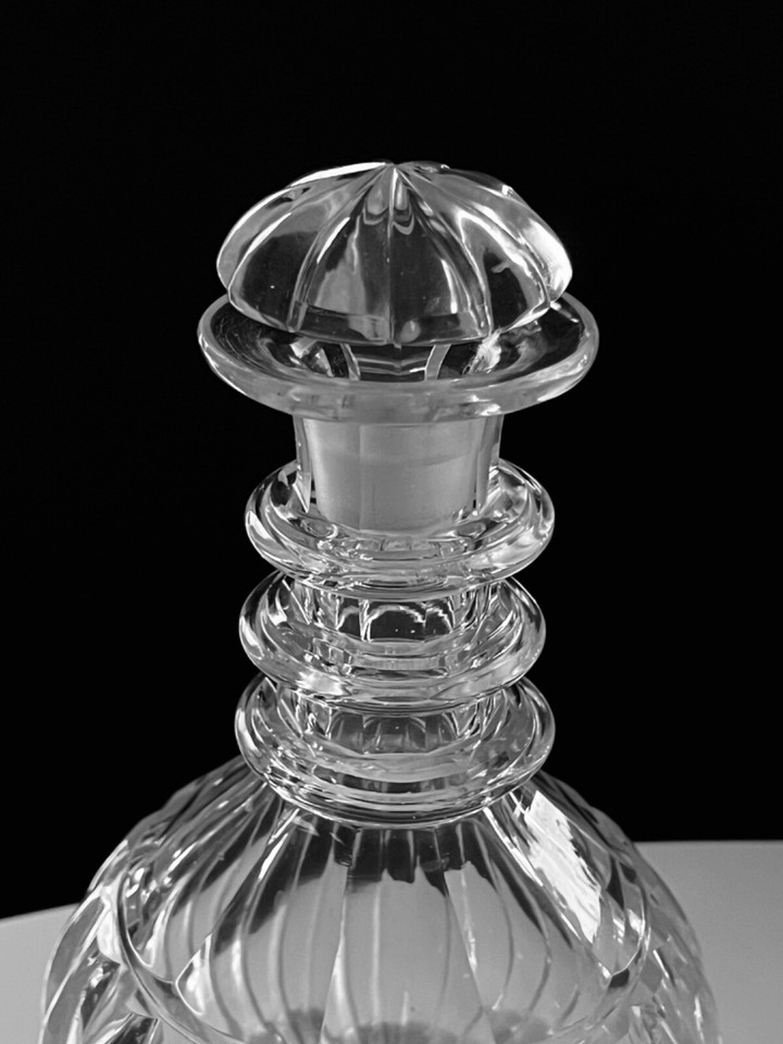 Antique Baccarat Wine Whiskey Decanter Engraved Cut Glass Royal Crest ...