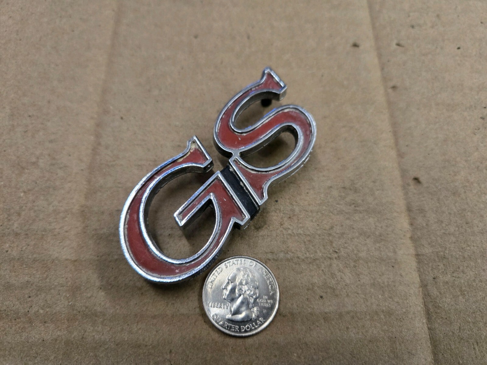Buick OEM GS Red & Chrome 3 3/8" Vintage Emblem Badge Logo Nameplate ...