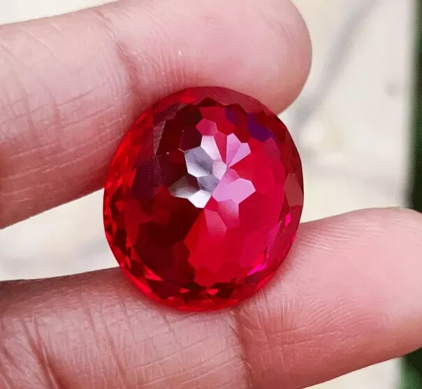 GIE Certified 27 Ct+ Natural Myanmar Burma Red Ruby Oval Cut Loose Gemstone | eBay