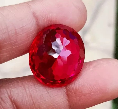 GIE Certified 27 Ct+ Natural Myanmar Burma Red Ruby Oval Cut Loose ...