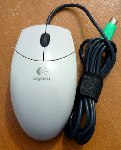 Vintage Logitech PS/2 Wired Mechanical Ball Wheel Mouse M-S69 White ...