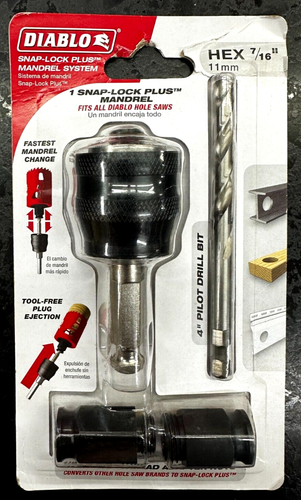 DIABLO DHSAR500 SNAP-LOCK PLUS MANDREL HEX 7/16", PILOT BIT, THREAD ...