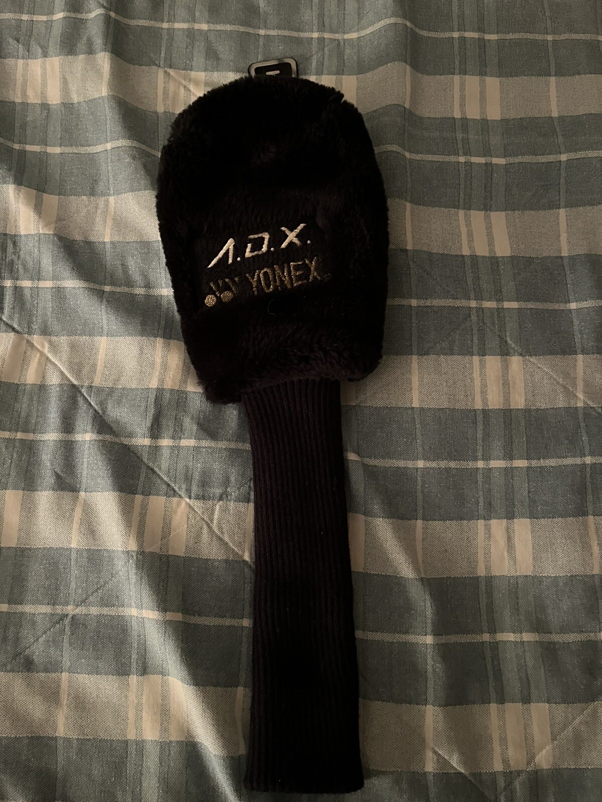 Yonex ADX Golf Driver Headcover Head Cover Long Neck Black Fuzzy with 1 ...