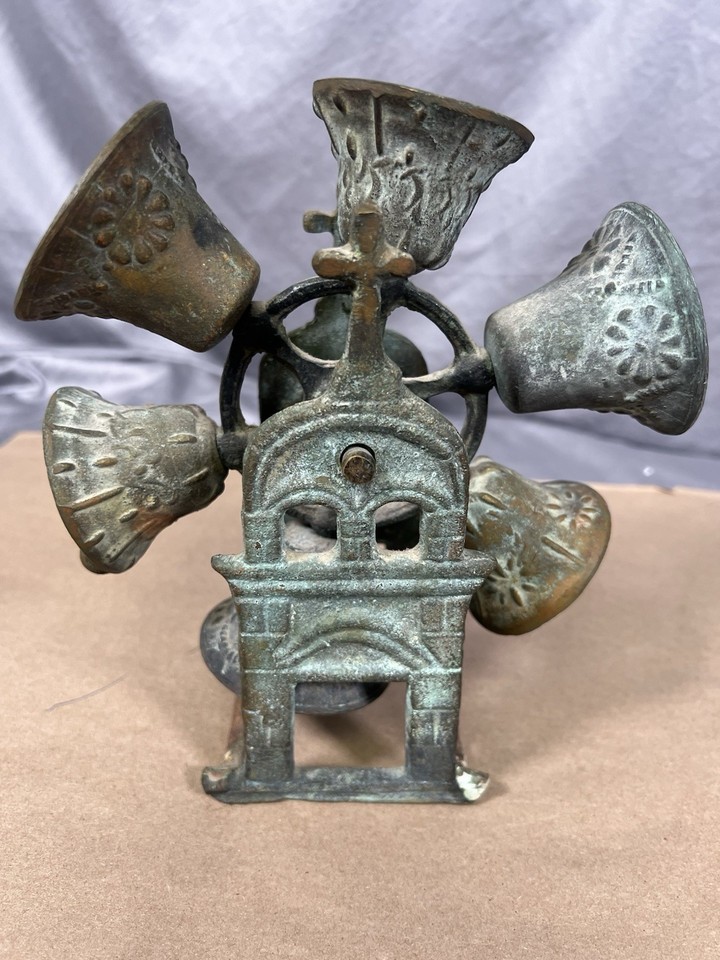 Antique Brass or Copper Spinning Ferris Wheel of Bells Church Belfry ...