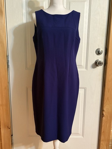 Kasper Blue Sheath Sleeveless Midi Dress NWT size 10 color Grape | eBay