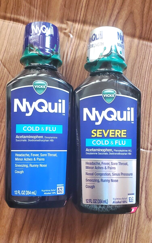 2 PACK NYQUIL COLD AND FLU RELIEF LIQUID ORIGINAL FLAVOR, 12 OZ EACH ...