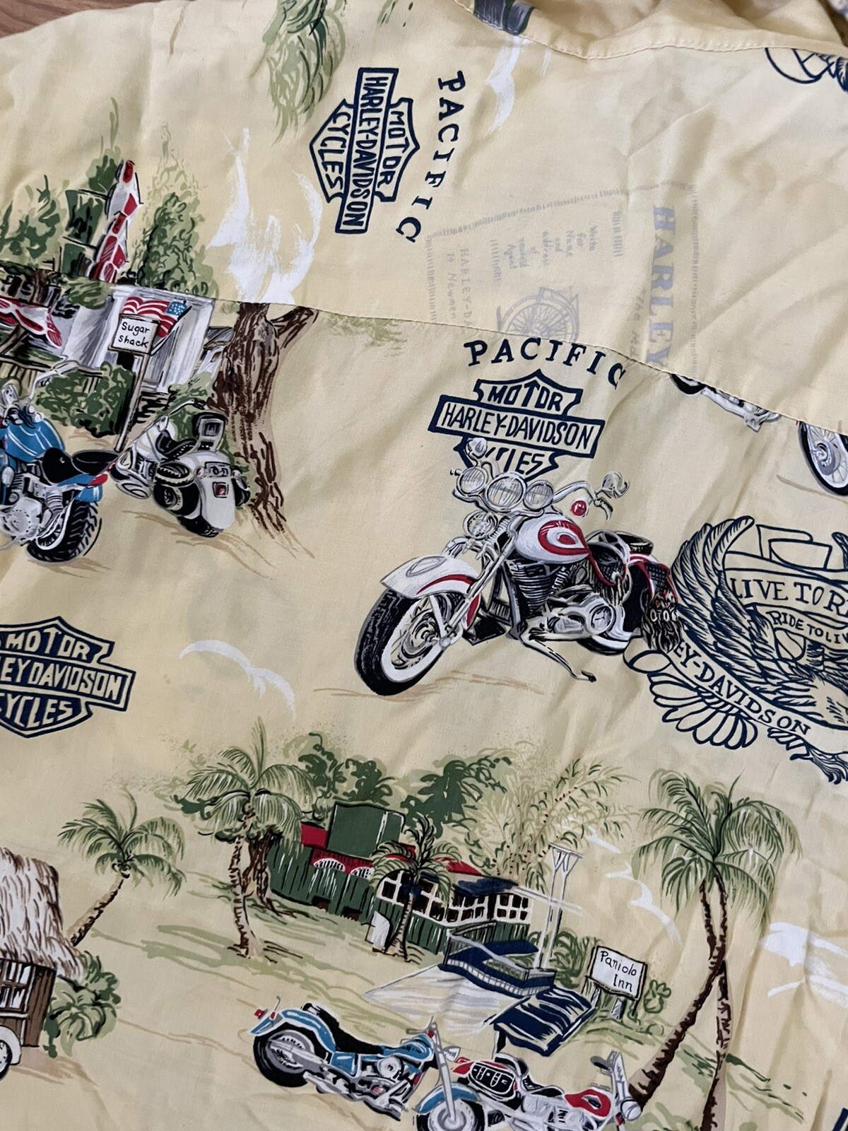 Harley Davidson Tori Richard Hawaiian Camp Button Up … - Gem