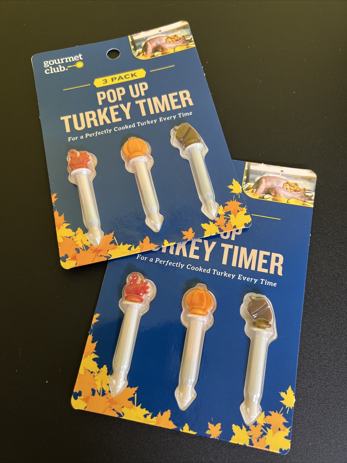 2 Packs Of Gourmet Club 3-Pack Pop Up Turkey Timer Pumpkin Acorn Turkey ...