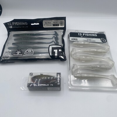 13 Fishing Lot Churro Swimbait 4.75" Whitey Tighties Lure, El Diablo ...