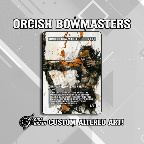 MTG Orcish Bowmasters - Altered Full Art Card On Premium Blue-Core ...