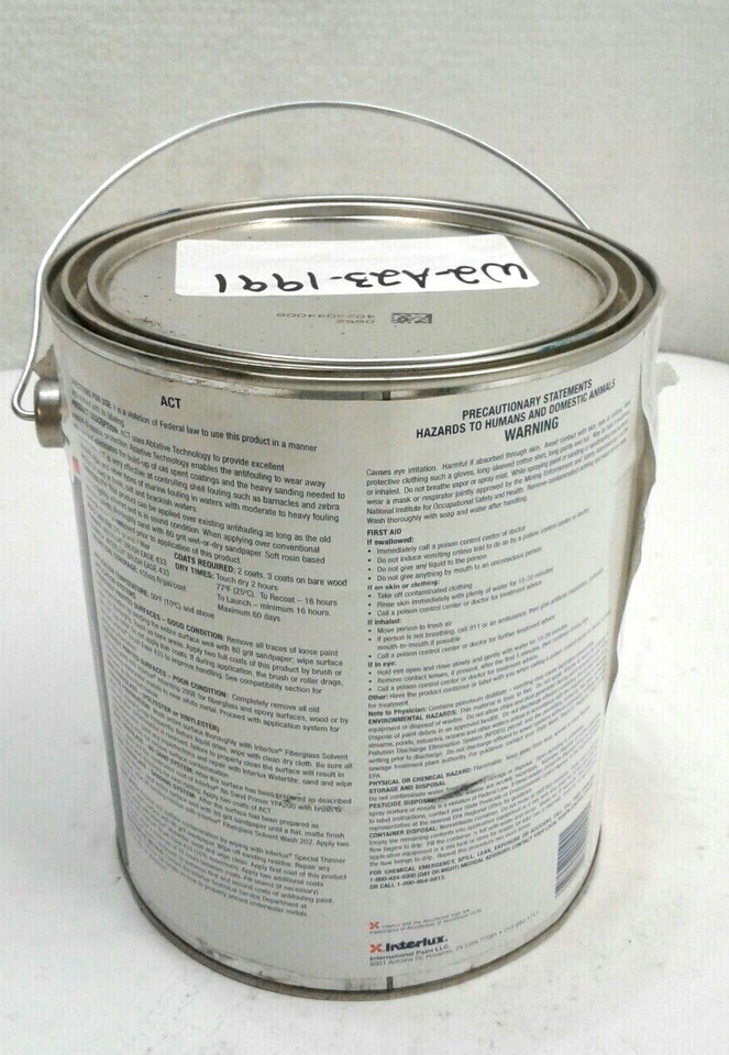 Interlux ACT 669OU Blue Antifouling Ablative Technology Bottom Paint 1 ...