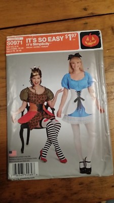 SIMPLICITY ALICE IN WONDERLAND PATTERN S0971 SIZE 8-18 UNCUT FREE ...