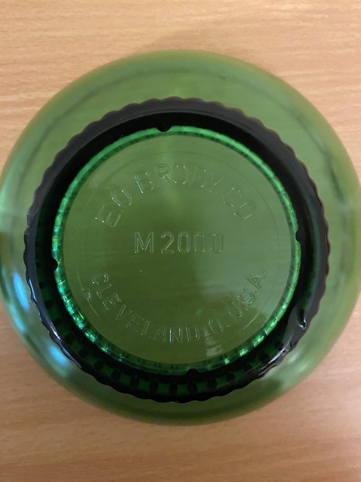 1950's E.O. Brody CO. M2000 Cleveland Ohio Green Glass candy Dish ...