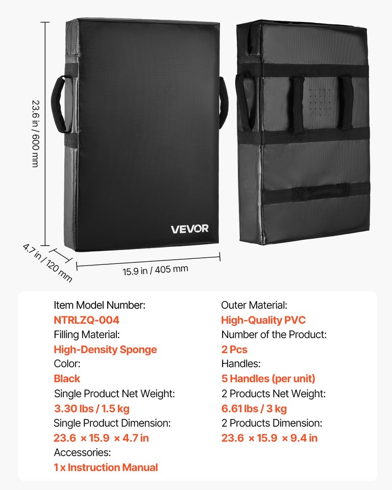 VEVOR 24x16in Football Blocking Tackle Dummy Heavy Duty Kick Shield Pad ...