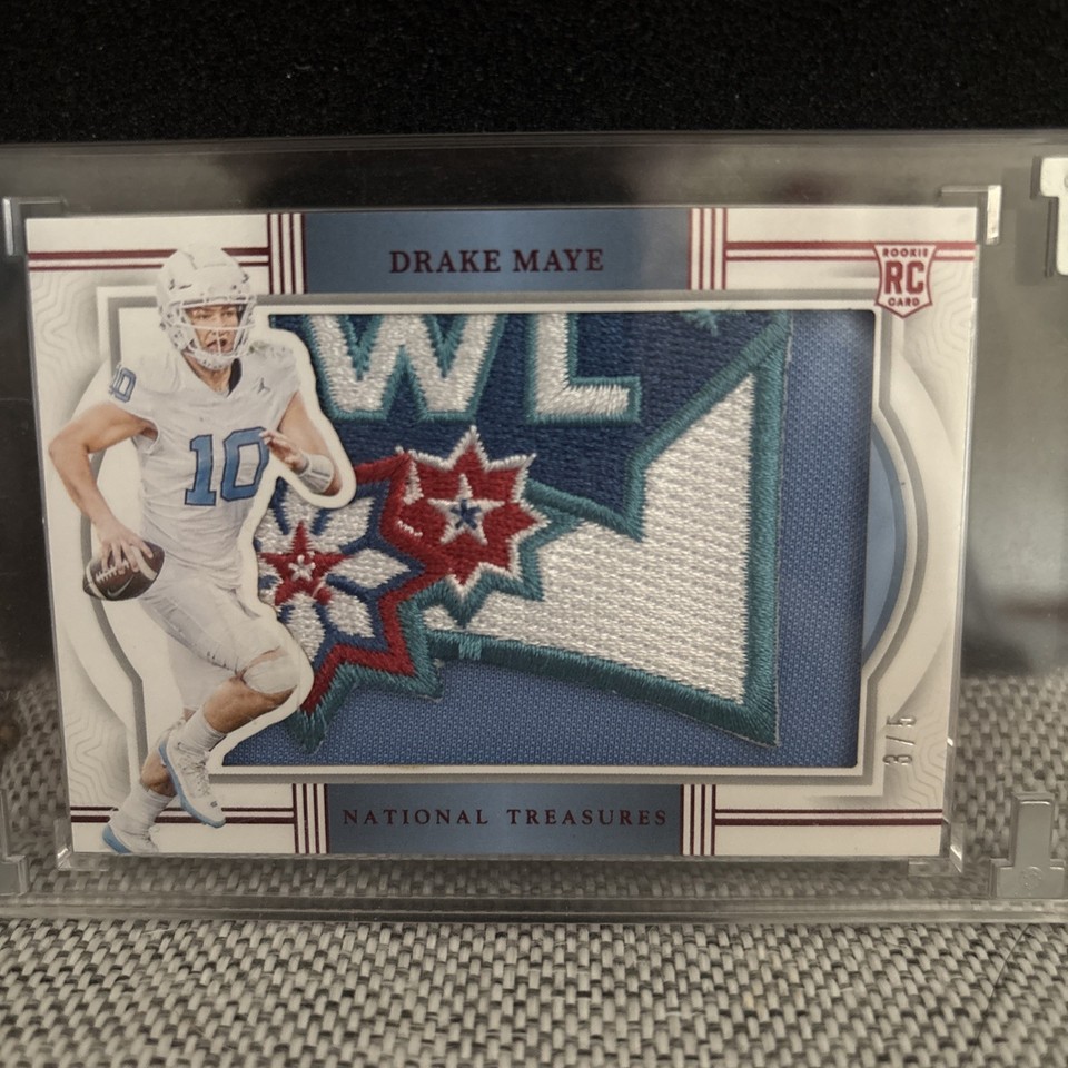 DRAKE MAYE 2024 ROOKIE NATIONAL TREASURES BOWL PATCH /5 5 COLOR PATCH ...