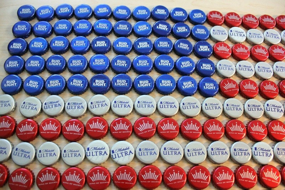 USA American Flag Beer Bottle Caps Stars & Stripes Bud Red White Blue ...