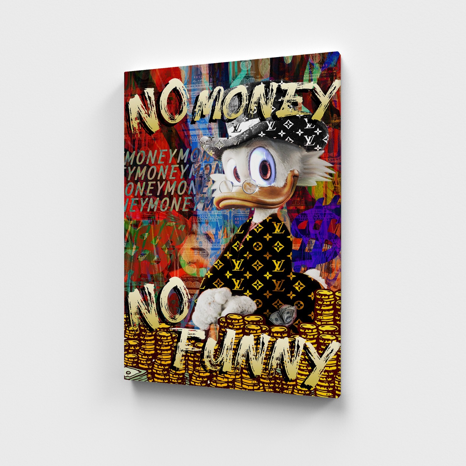 Leinwandbild Pop Art Duck Donald Money Bilder Hochwertige Leinwand Film ...