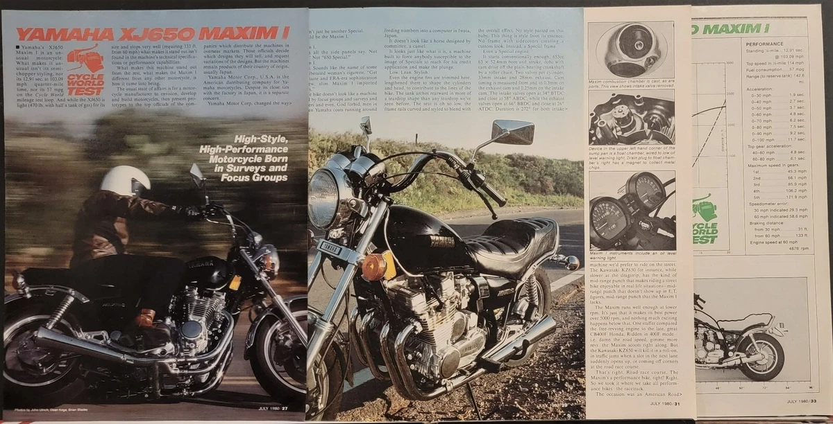 Yamaha Xj650 Maxim I Cycle World JULY 1980, 56% OFF