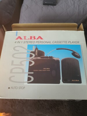 ALBA 4IN1 STEREO PERSONAL CASSETTE PLAYER-CP502-BOXED-VINTAGE- SEE PICS ...