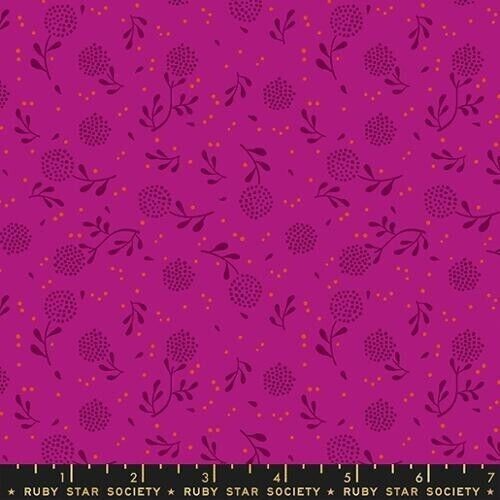 Fat Quarter Ruby Star Society "Backyard" Dandelion Berry Quilt Cotton ...