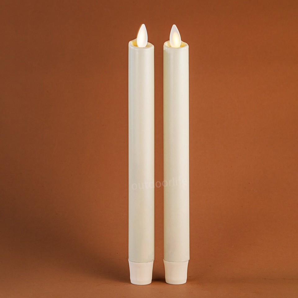 Set of 4 Luminara Flameless Taper Candles with Remote Moving Flame ...