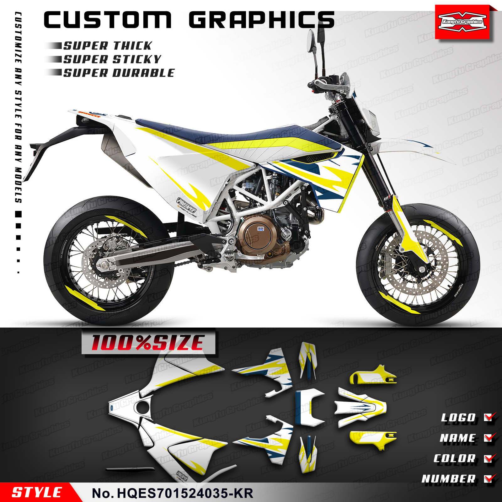 Motorcycle Graphics Stickers Set for 701 Enduro Supermoto 701SM 2015 ...