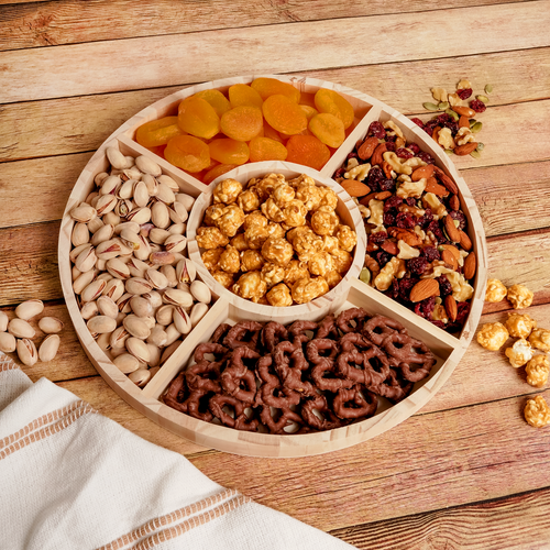 DIY Round Wooden Divided Serving Tray, 10", 5 Sections for Party ...