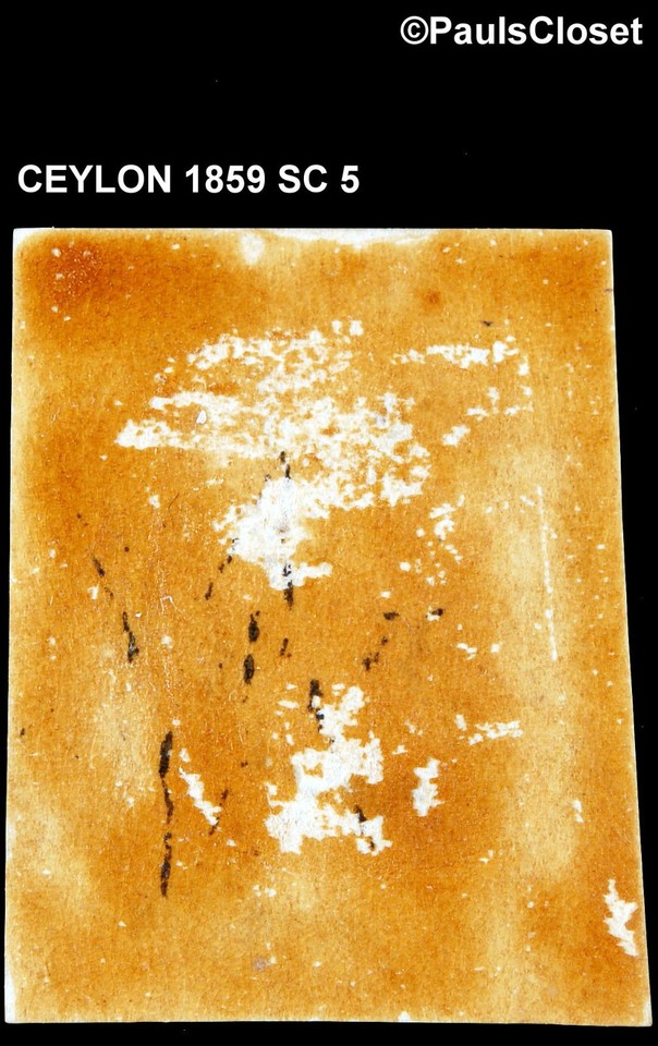 CEYLON 1859 SC5 QUEEN VICTORIA 4p DULL ROSE IMPERFORATE USED FAINT CNX ...