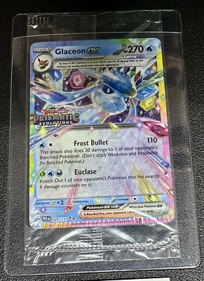 Sealed Crimp Error Glaceon Prismatic Evolutions Stamped Pokemon Card ...