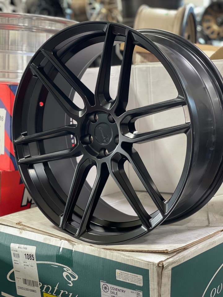 22 COVENTRY WHEELS FITS JAGUAR WHEELS BLACK ALLOY LIKE OE OEM FACTORY ...