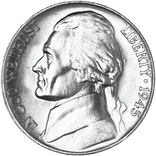 1945 P Jefferson 35% Silver War Nickel Choice BU US Coin See Pics J446 ...