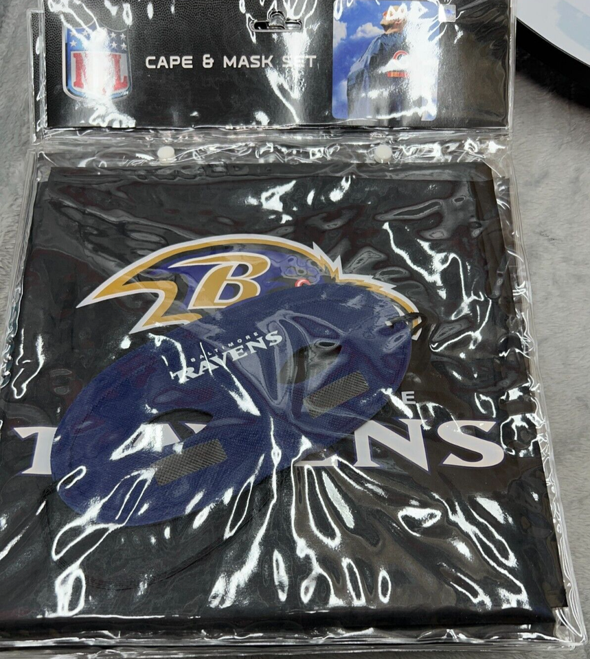 Baltimore Ravens 1/2 Mask and Cape set w/ Tags NFL Official Merch | eBay