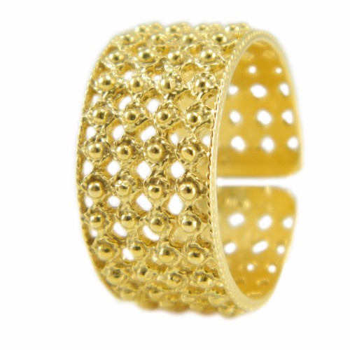 Sardinian Ring Gold-Plated Silver With Perforated Beads 4 Rows Jewelry ...