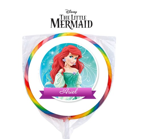 24 Ariel The Little Mermaid 1.67" Princess Sticker Labels for Bag Party ...