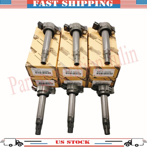 NEW OEM 90919-02246 DENSO 6X Ignition Coils For 2004-2010 Toyota ...