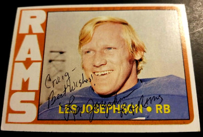 Les Josephson Los Angeles Rams 1972 Topps #247 Autographed Football ...