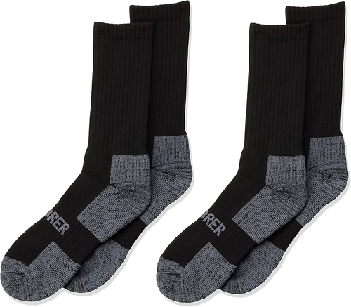 Men'S Tough Work Dual Layer Crew Socks - 2 Pack, Black | eBay Australia