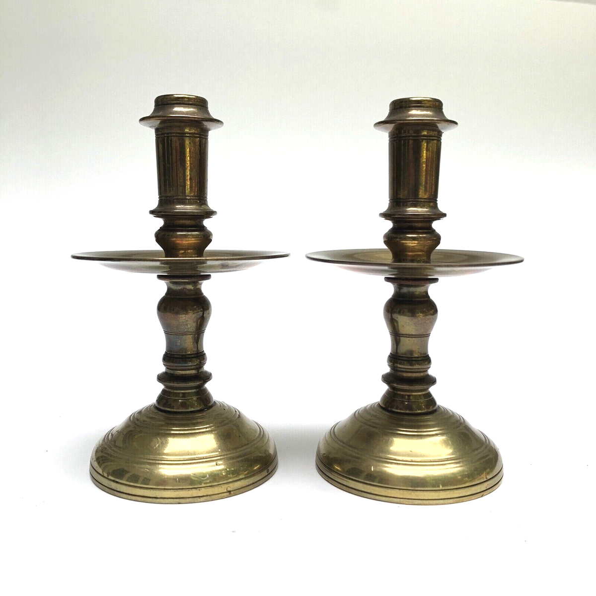 Colonial Brass Candlesticks Good Pair Of Victorian Brass Candlesticks