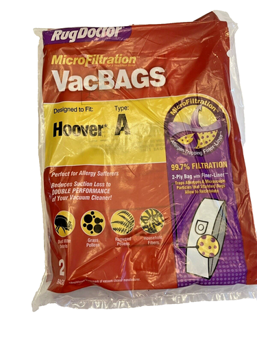 Vacuum Bags Rug Doctor Hoover Type A Micro Filtration 1 Pack 2 Bags ...