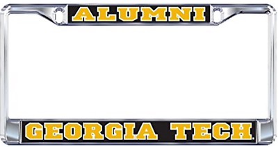 GT Georgia Tech " ALUMNI " Chrome License Plate Tag Frame, Domed ...