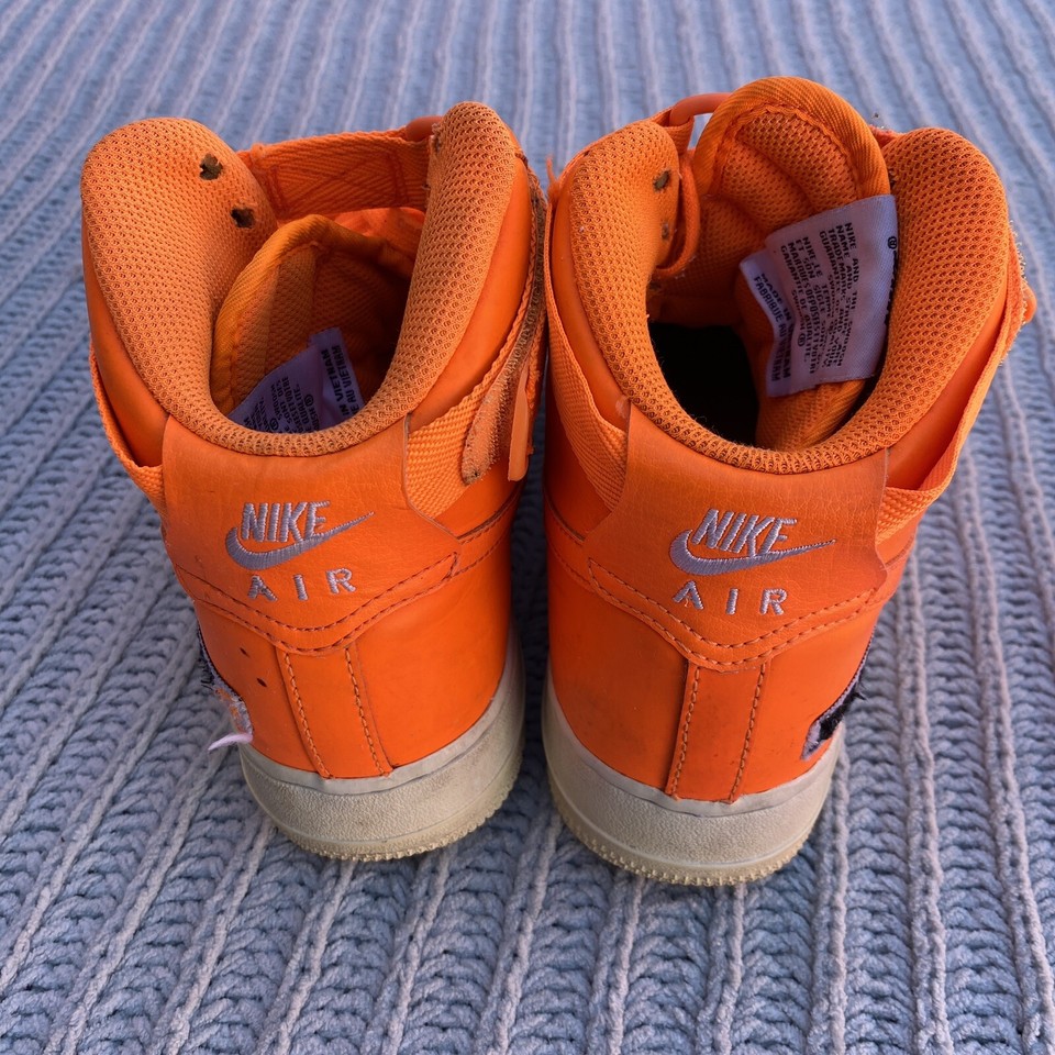 NIKE Boy's Total Orange Air Force 1 High LV8 GS High Top Sneakers -7Y ...