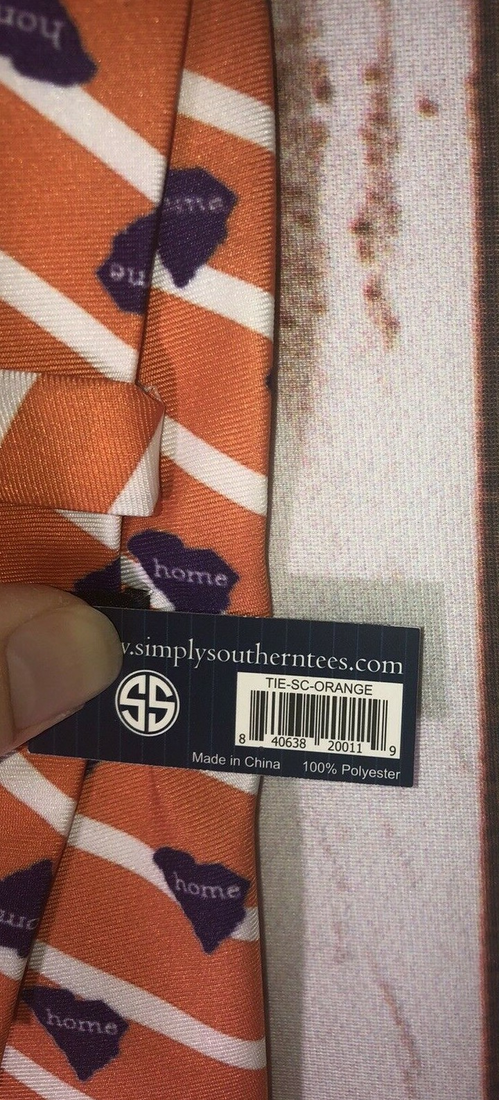 Simply Southern Mens Necktie Home South Carolina Orange Purple Stripes ...