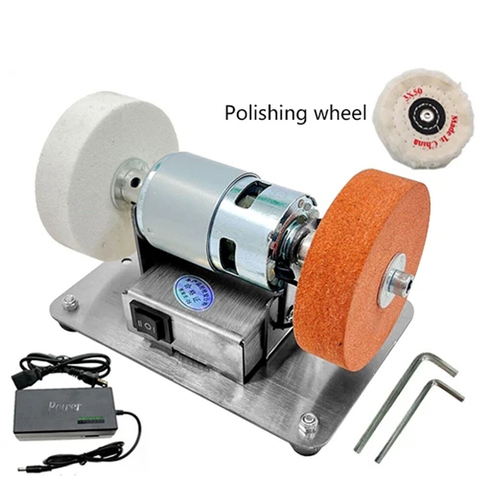 Bench Polishing Machine 2X Polishing Discs Grinding Machine Polisher ...