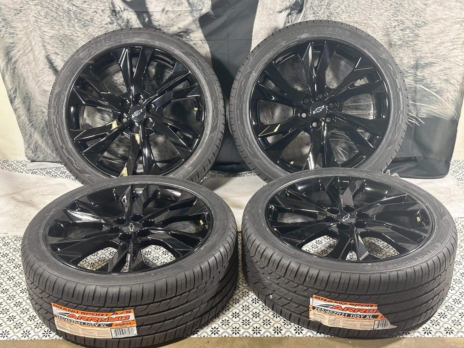 4 2020 Chevy Blazer 21" Factory OEM Wheels Rims Tires 5938 gloss black ...
