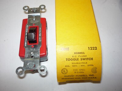 Hubbell 1222 Brown Double Pole Switch 20 A 120/277 V IN BOX NOS | eBay