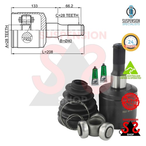 Front Axle Cv Joint Kit, Drive Shaft Suit HOLDEN Colorado 2.8 TD ...